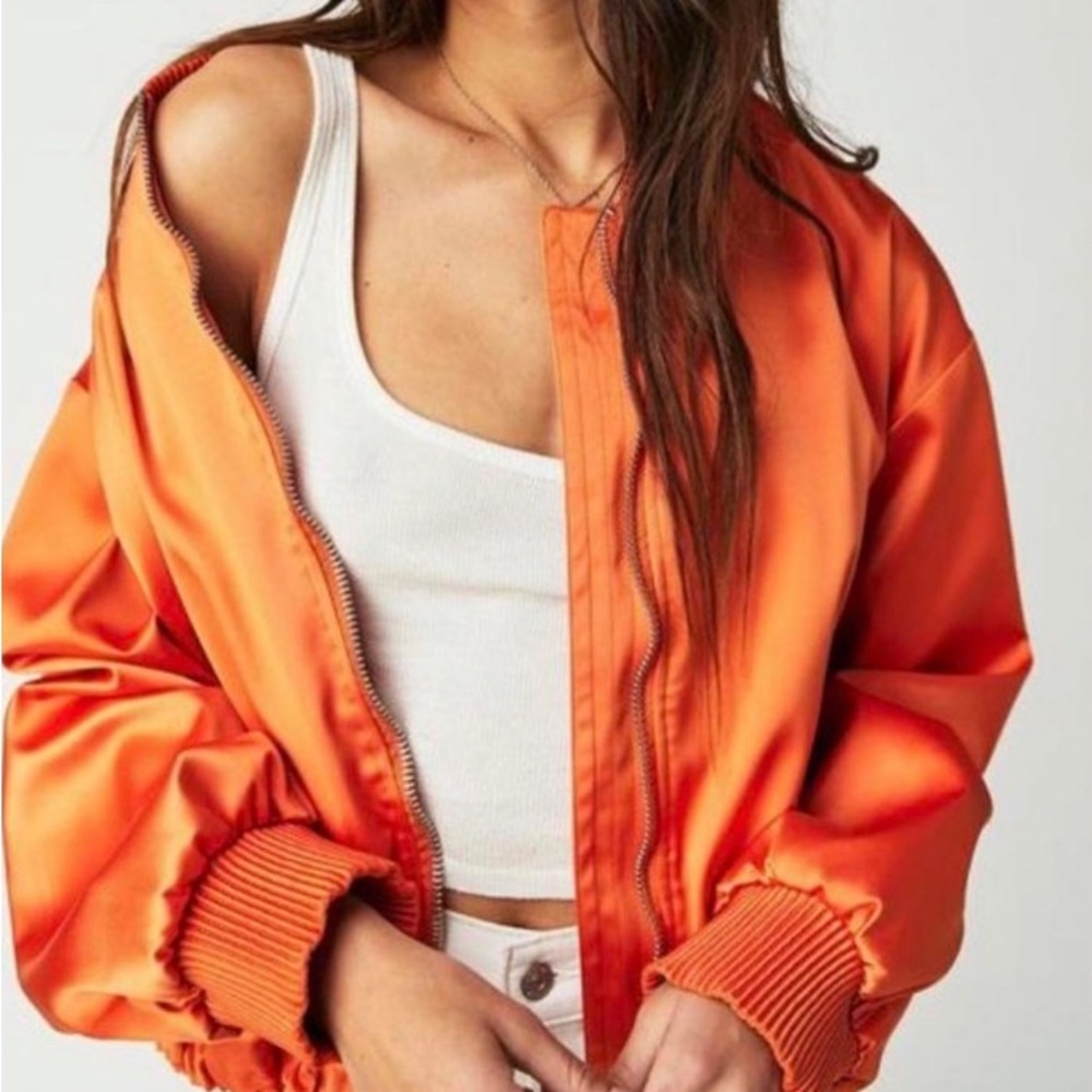 We The Free Echo Bomber Jacket Orange Various Sizes - Gem